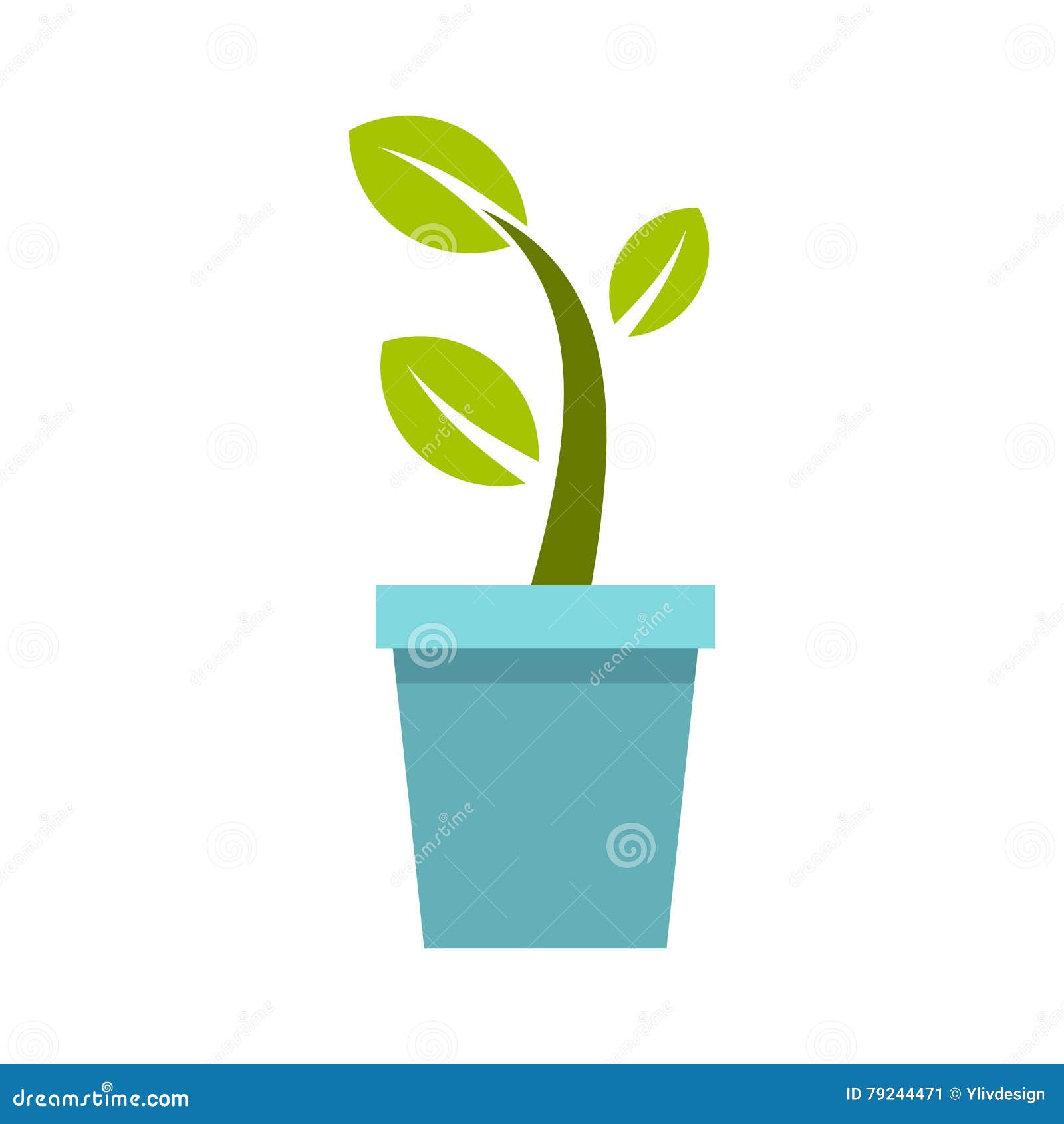 Pot tree icon, flat style stock vector. Illustration of flat - 79244471