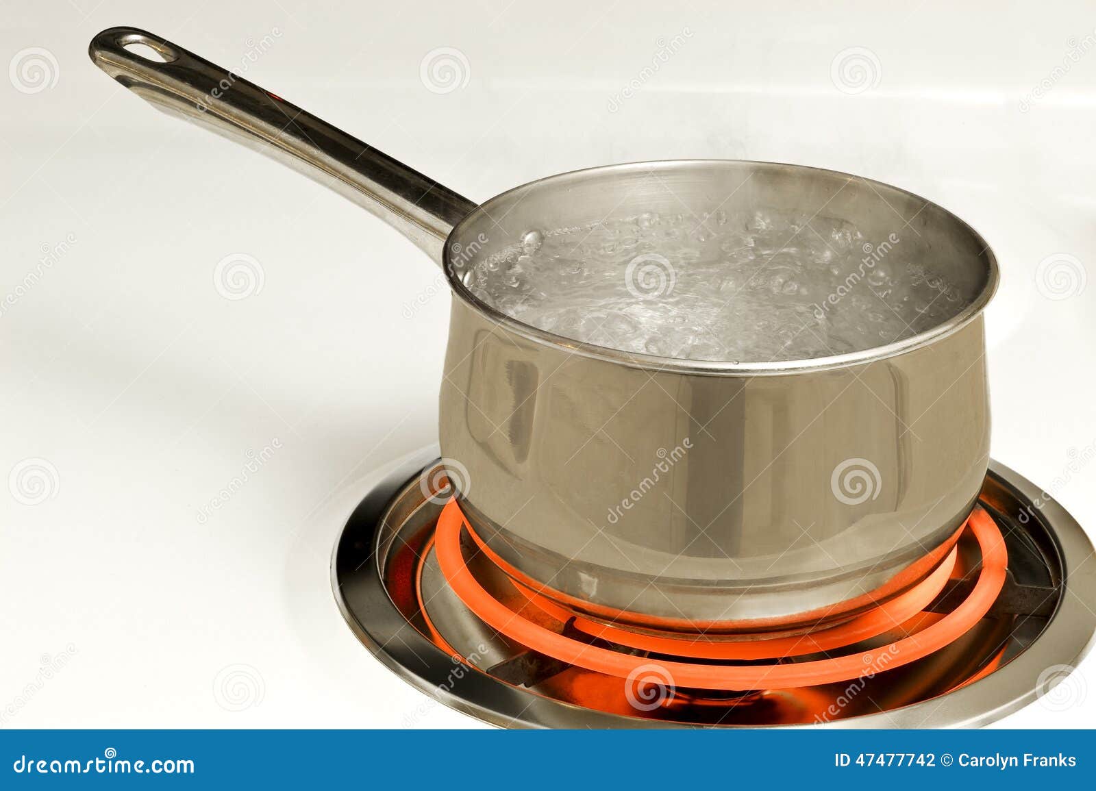 Pot Van Kokend Water Op Hete Brander Stock Foto - Image of samenvatting ...