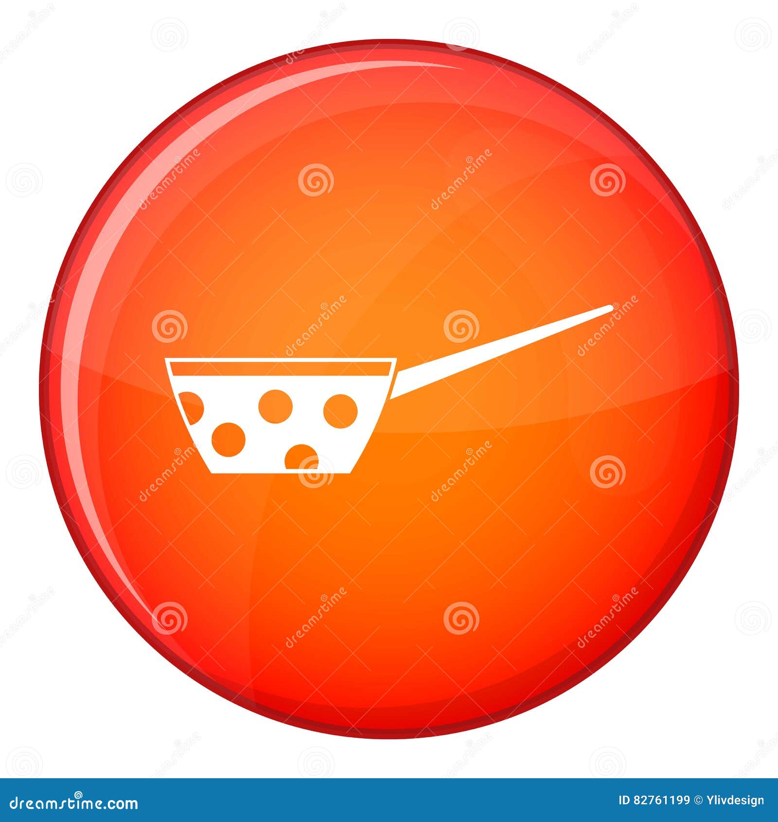 Pot with White Dots and Handle Icon, Flat Style Stock Vector ...