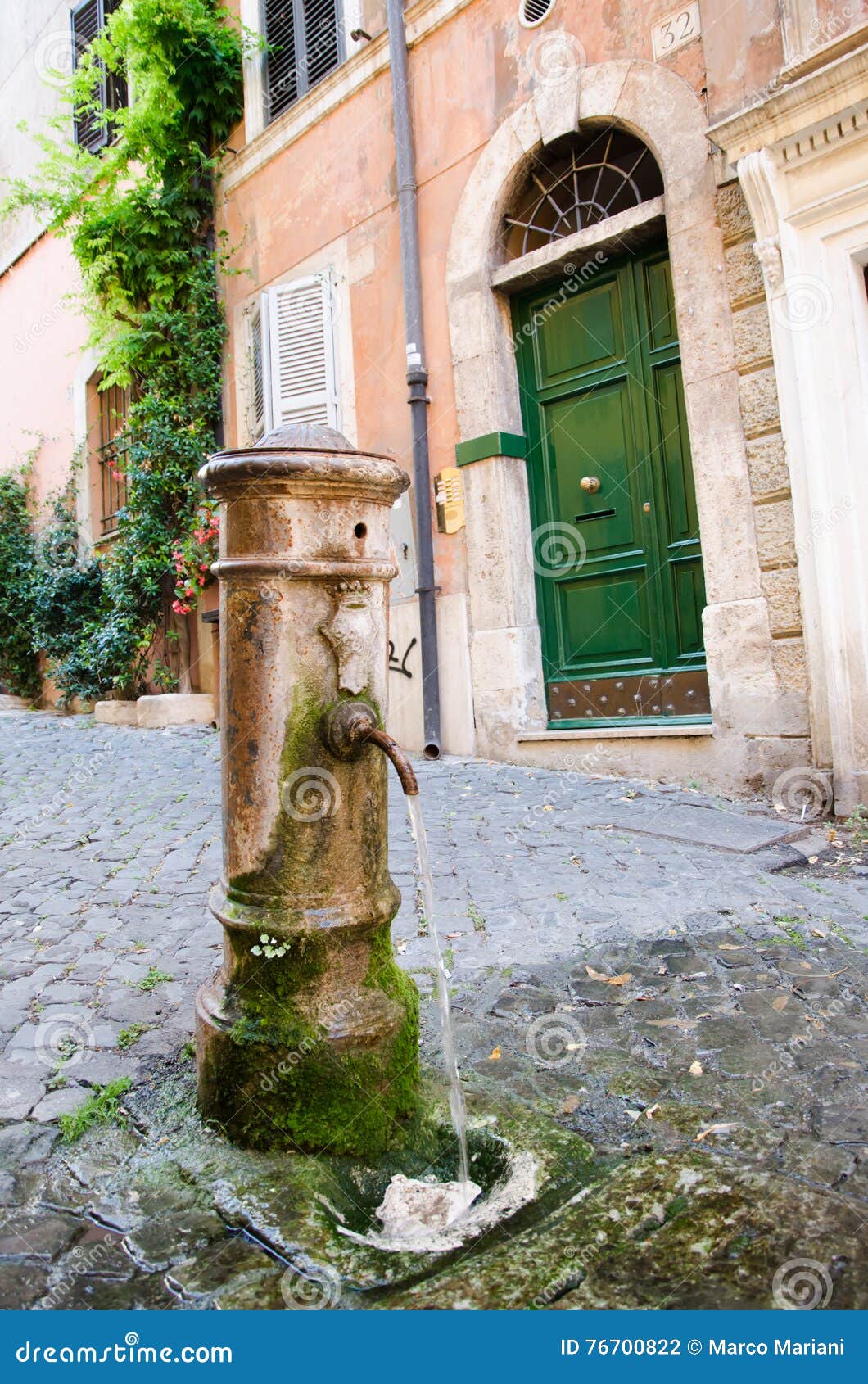 Potable Fountain Water in Rome Stock Photo - Image of typical, nasone ...