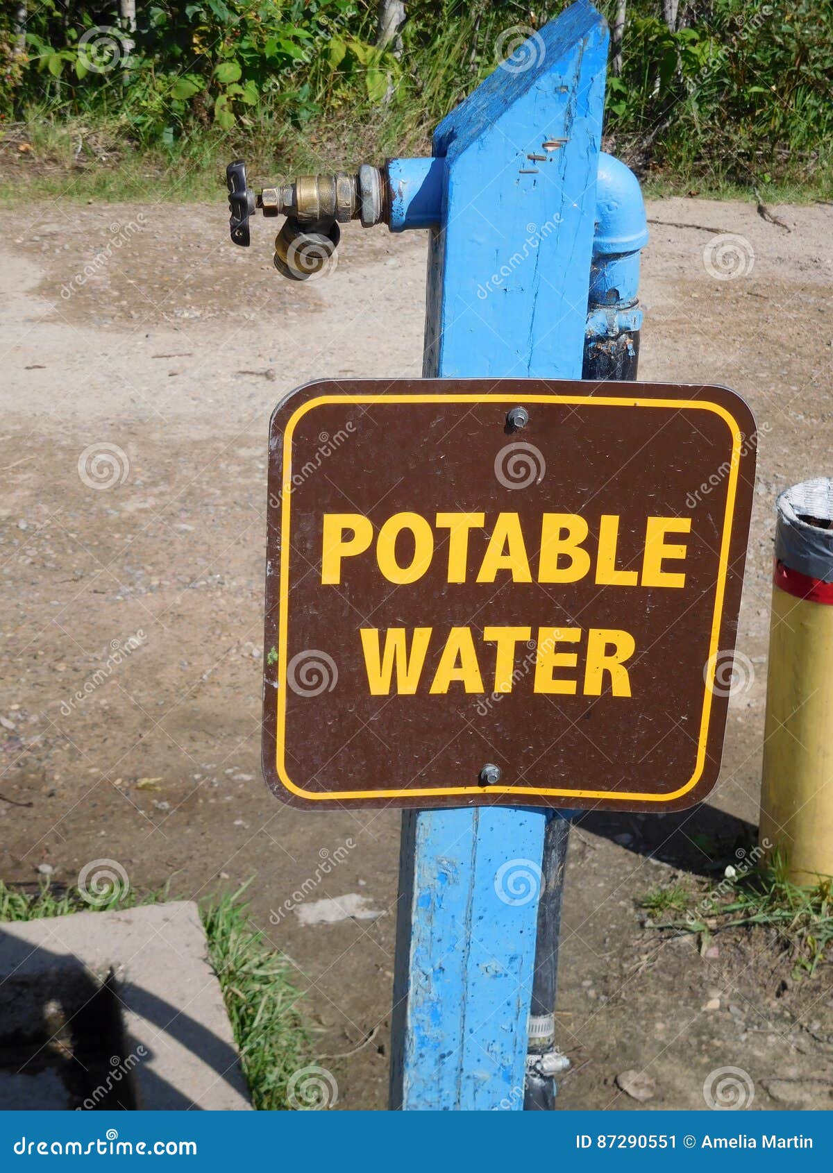 Potable Water Station at a Campground Stock Image - Image of disposal ...
