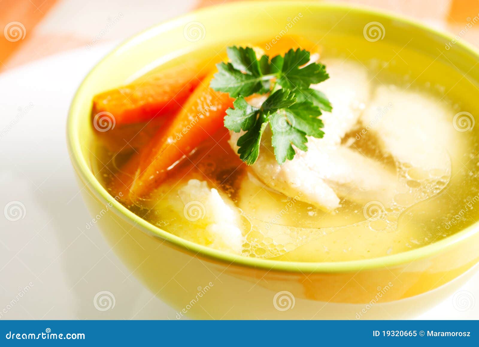 Potage de poulet image stock. Image du persil, homemade - 19320665