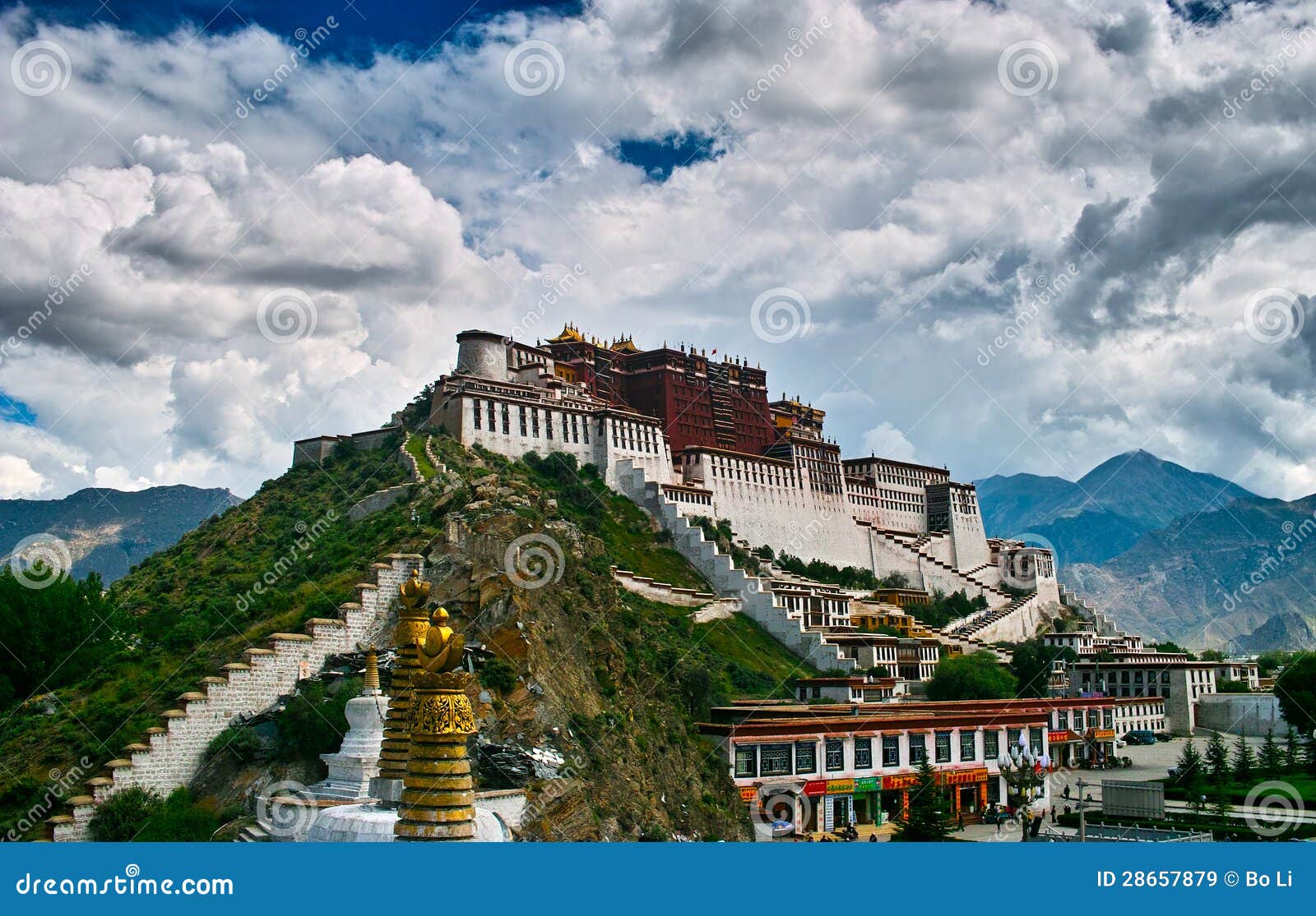 Potala Palace stock image. Image of palace, ancient, architecture ...