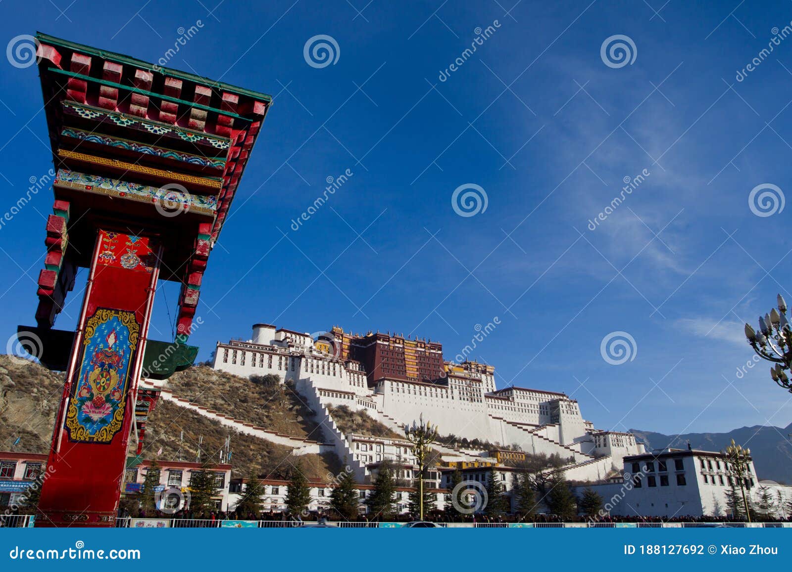 Potala palace stock photo. Image of downtown, oxygen - 188127692