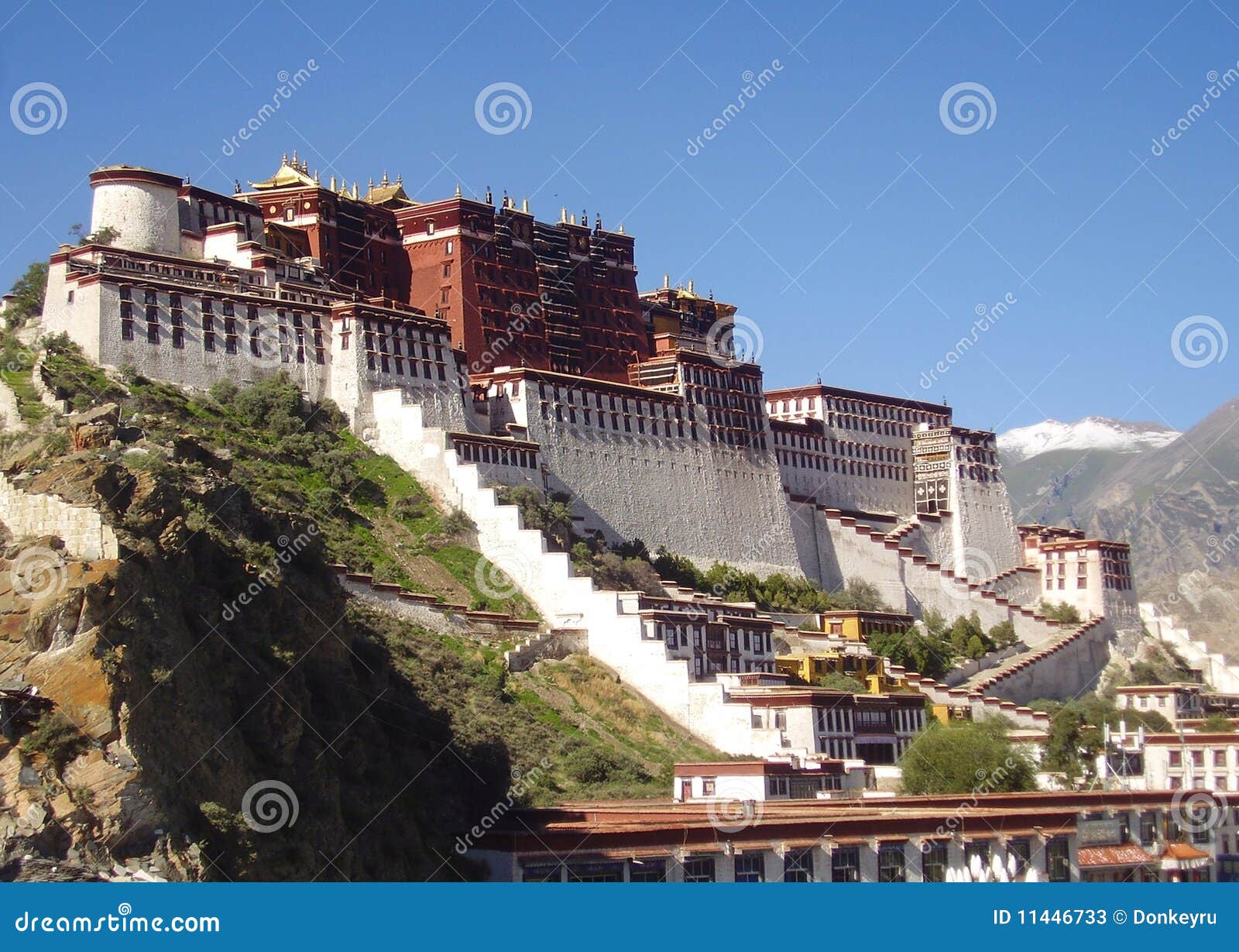 Potala palace on mountain stock image. Image of prayer - 11446733