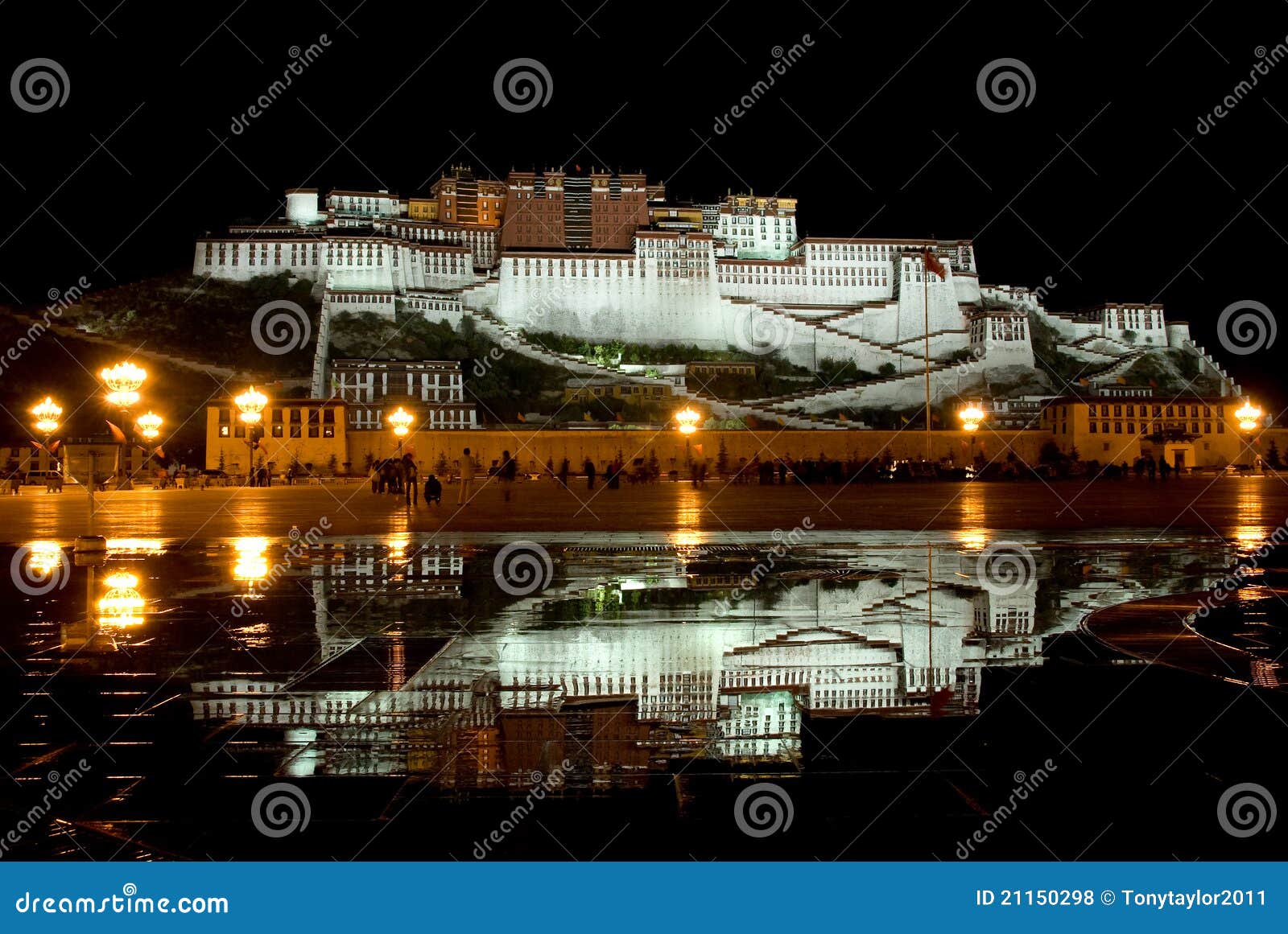 Potala Palace night view stock photo. Image of inverted - 21150298