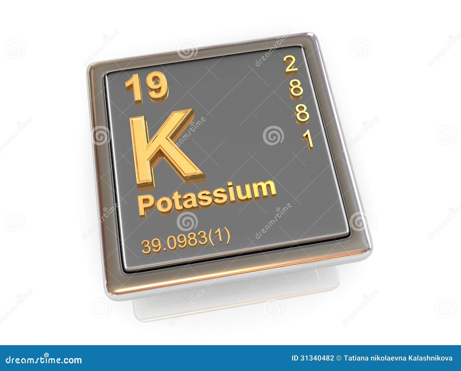 Potasio. Elemento químico. stock de ilustración. Ilustración de ciencia ...