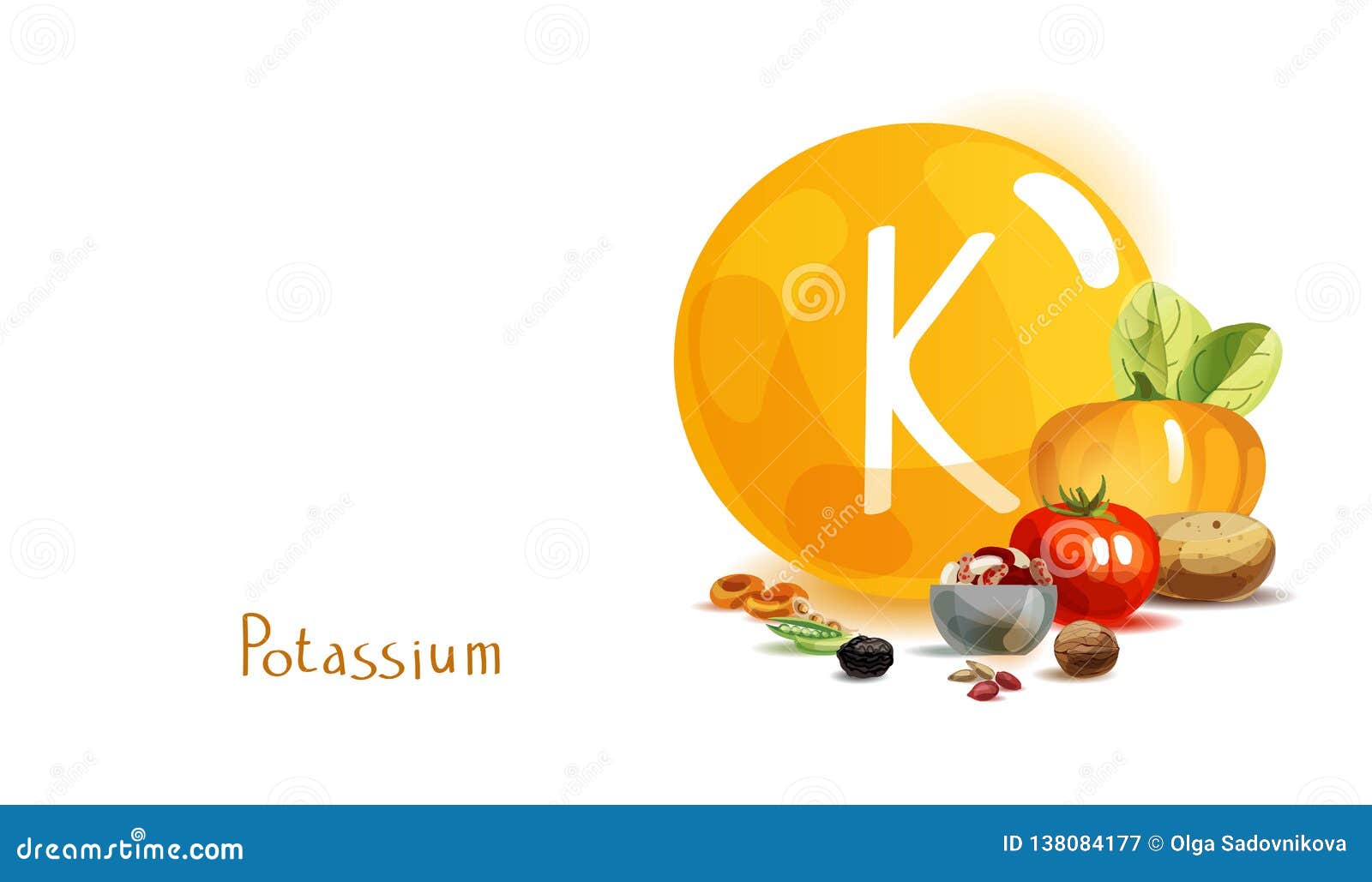 Potasio en comida ilustración del vector. Ilustración de alimento ...