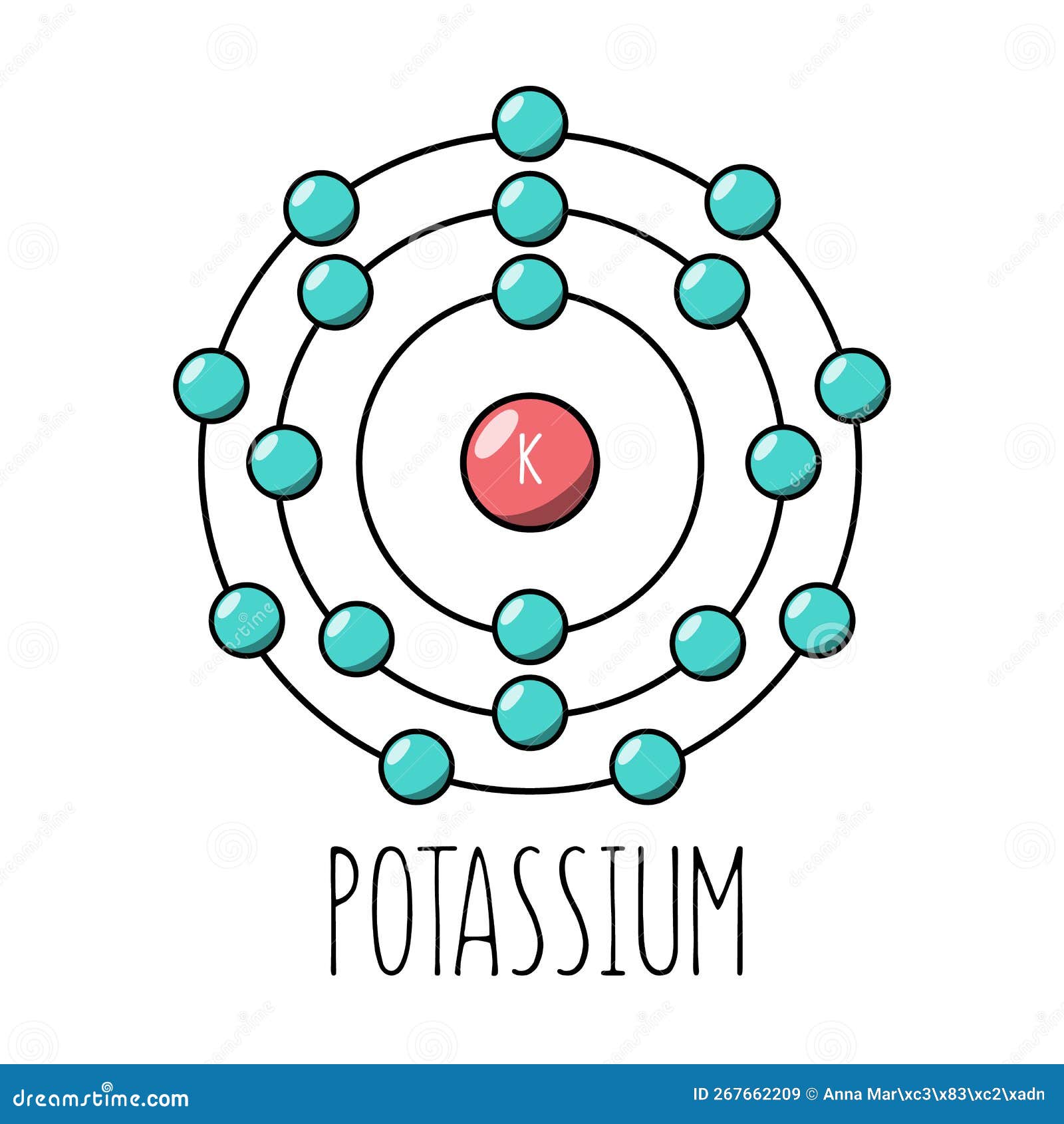Potassium Atom Bohr Model Stock Vector Illustration Of Laboratory