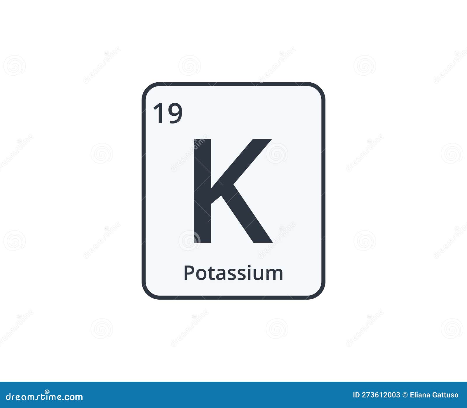 Monochromatic Potassium Chemical Element Icon. Vector Illustration ...