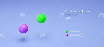 Potassium Chloride Molecule, Molecular Structures, Potassium Salt, 3d ...