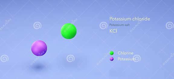 Potassium Chloride Molecule, Molecular Structures, Potassium Salt, 3d ...