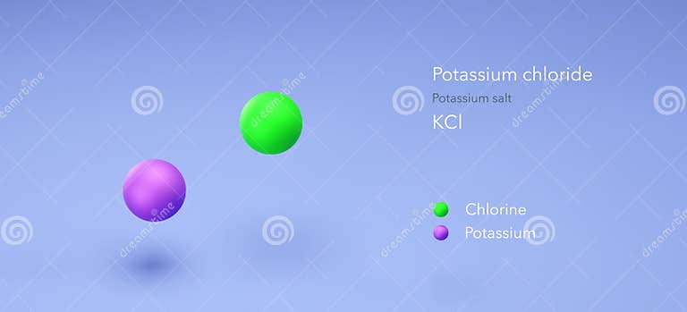 Potassium Chloride Molecule, Molecular Structures, Potassium Salt, 3d ...