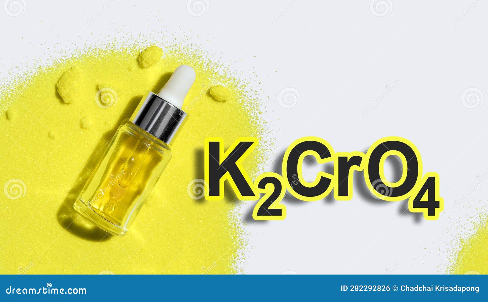 Potassium Chromate Powder In Petri Dish On White Laboratory Table. The ...