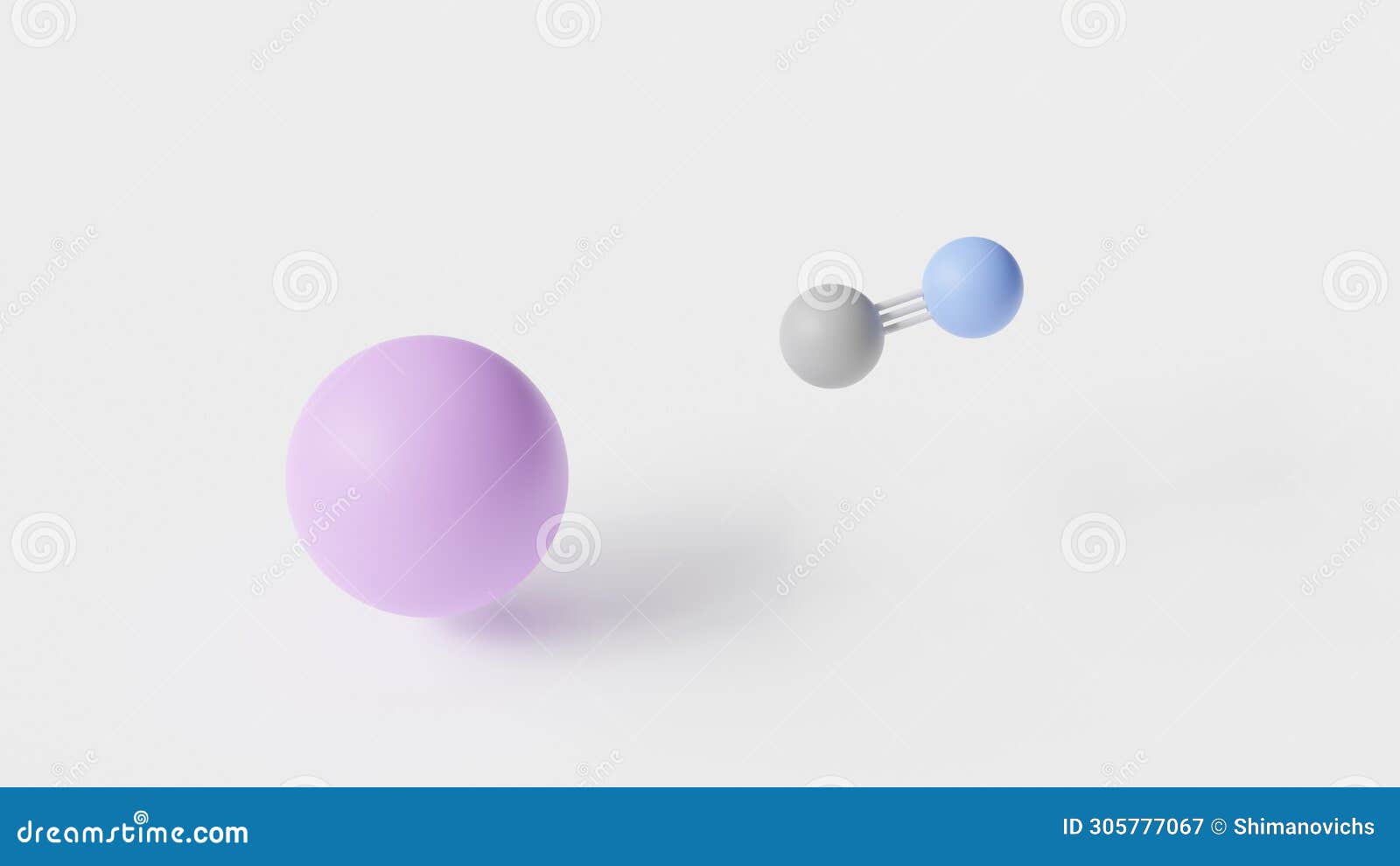 Potassium Cyanide Molecule 3d, Molecular Structure, Ball And Stick ...