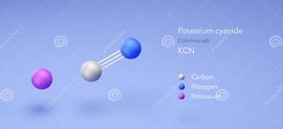 Potassium Cyanide Molecule, Molecular Structures, Colorless Salt, 3d ...