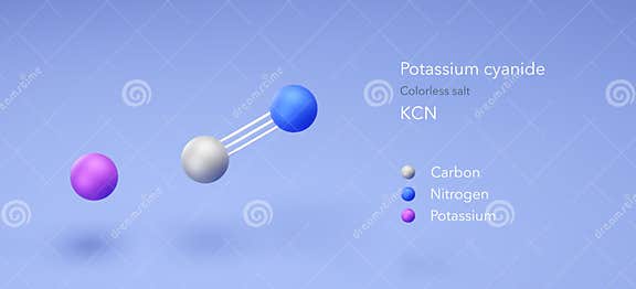 Potassium Cyanide Molecule, Molecular Structures, Colorless Salt, 3d ...