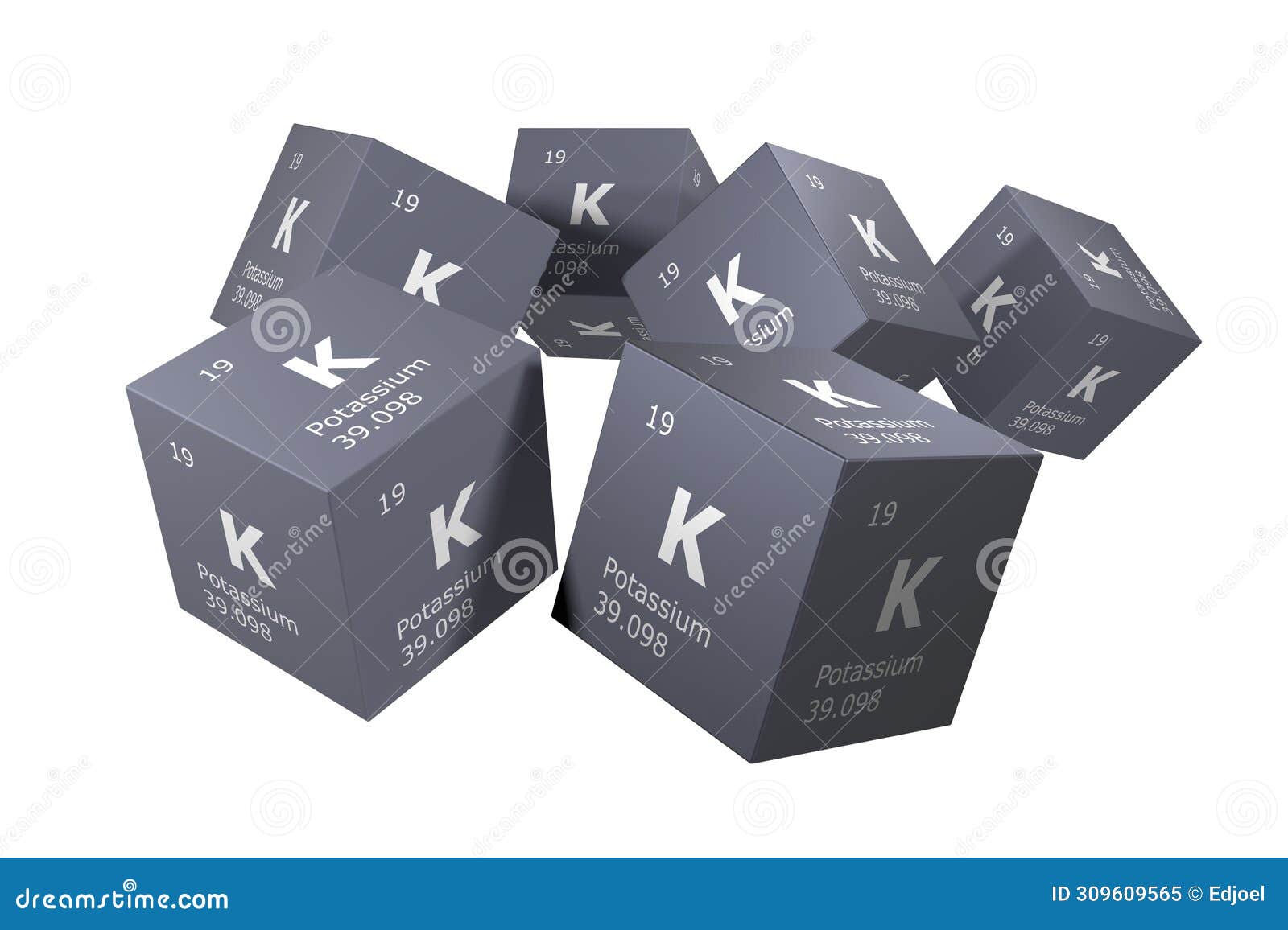Potassium, 3D Rendering of Symbols of the Elements of the Periodic ...