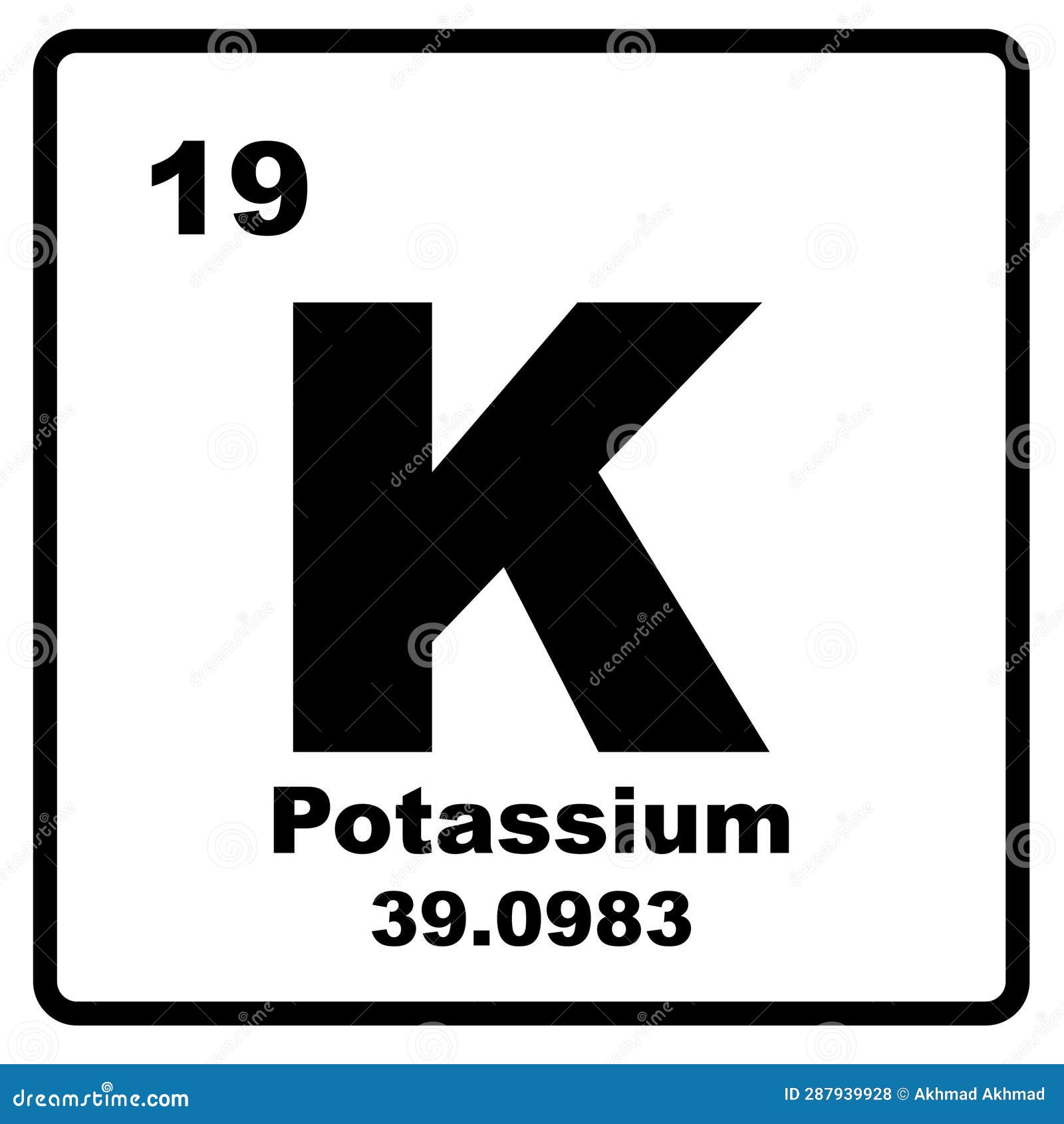 Potassium element icon stock vector. Illustration of metal - 287939928