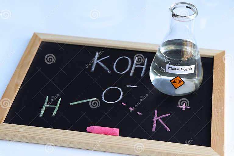 Potassium Hydroxide and Symbol Structural Formula Chemical Stock Image ...