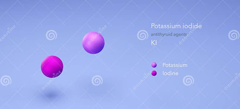 Potassium Iodide Molecule, Molecular Structures, Antithyroid Agents, 3d ...