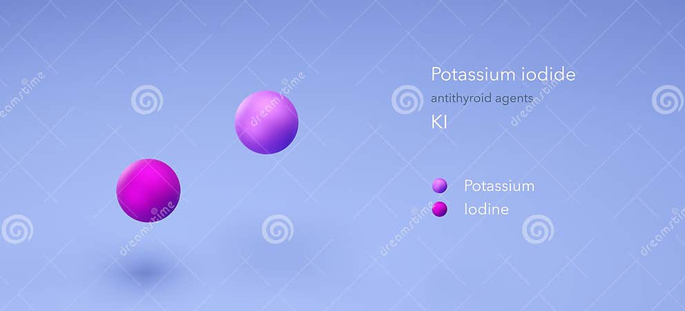 Potassium Iodide Molecule, Molecular Structures, Antithyroid Agents, 3d ...