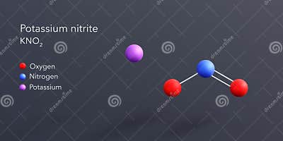 Potassium Nitrite Molecule 3d Rendering, Flat Molecular Structure with ...