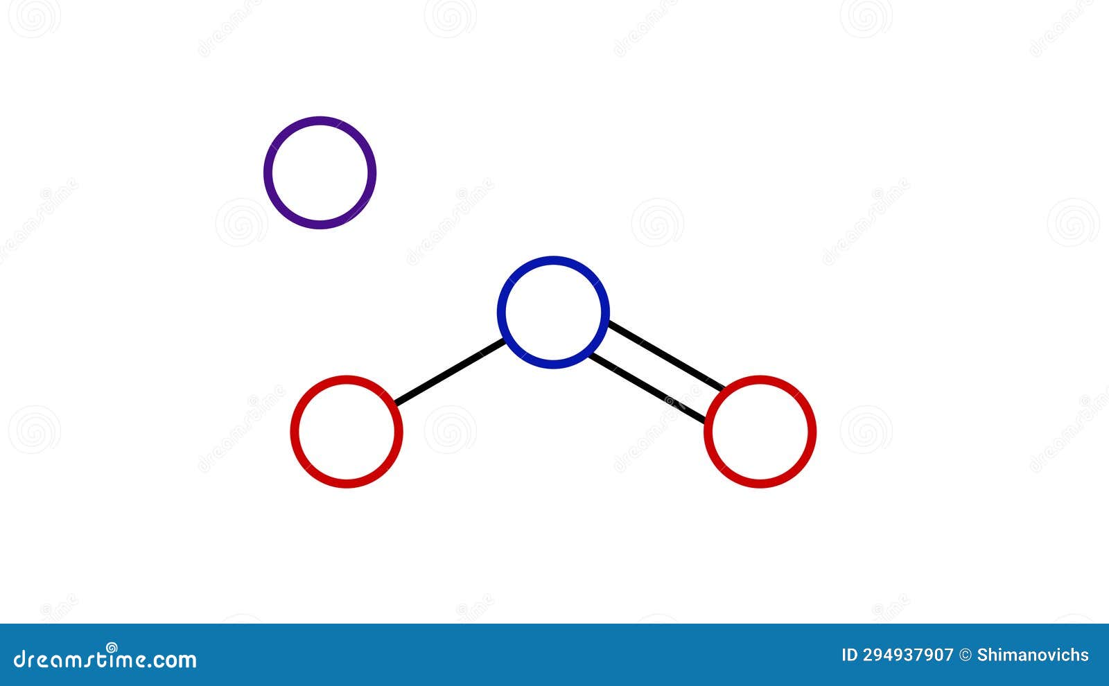 Potassium Nitrite Molecule, Structural Chemical Formula, Ball-and-stick ...