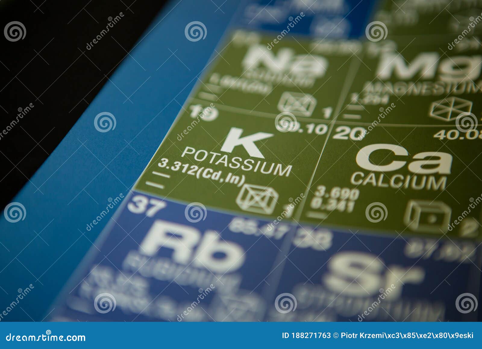 Potassium on the Periodic Table of Elements Stock Image - Image of ...