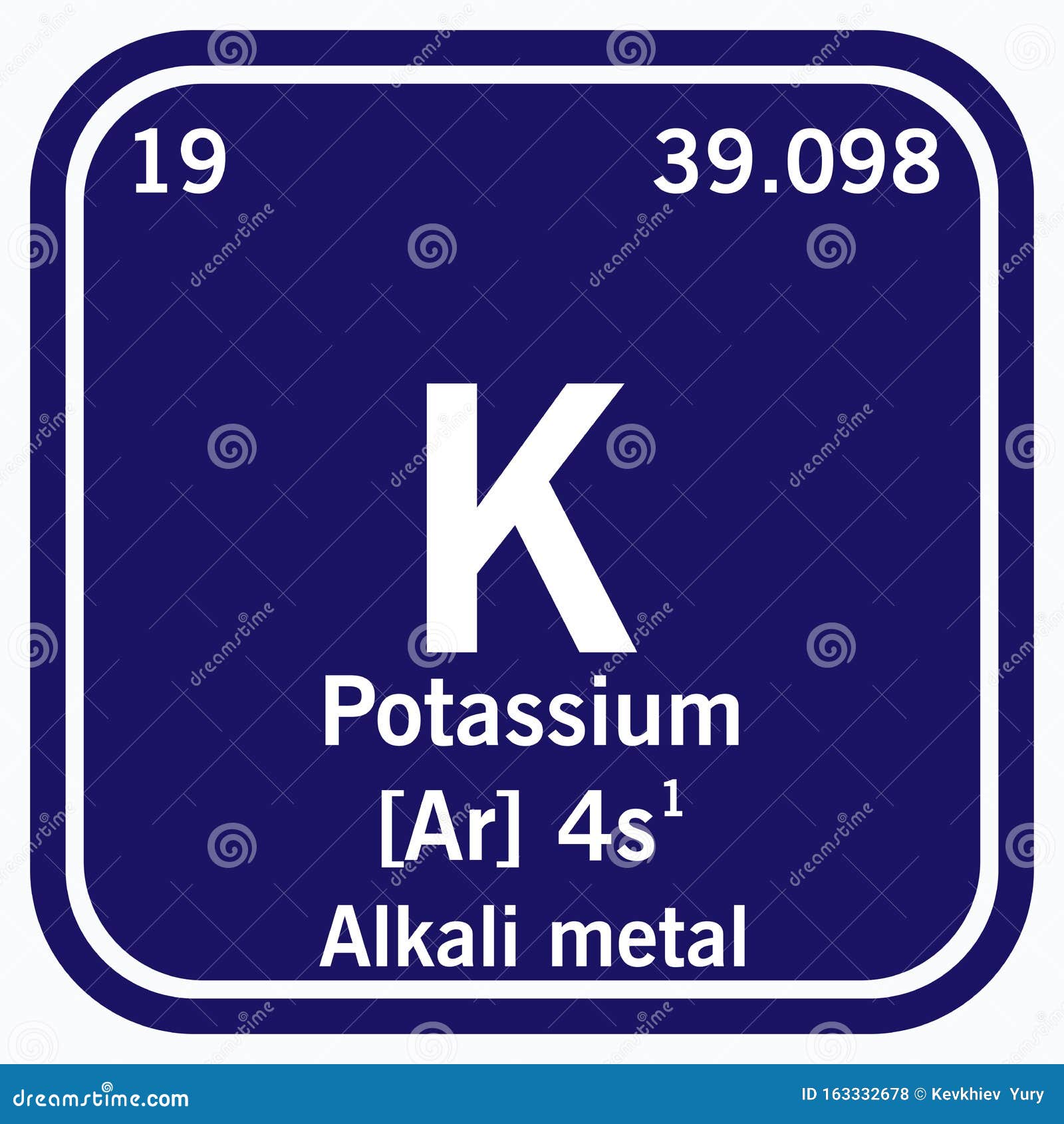 Potassium Periodic Table of the Elements Vector Illustration Eps 10 ...