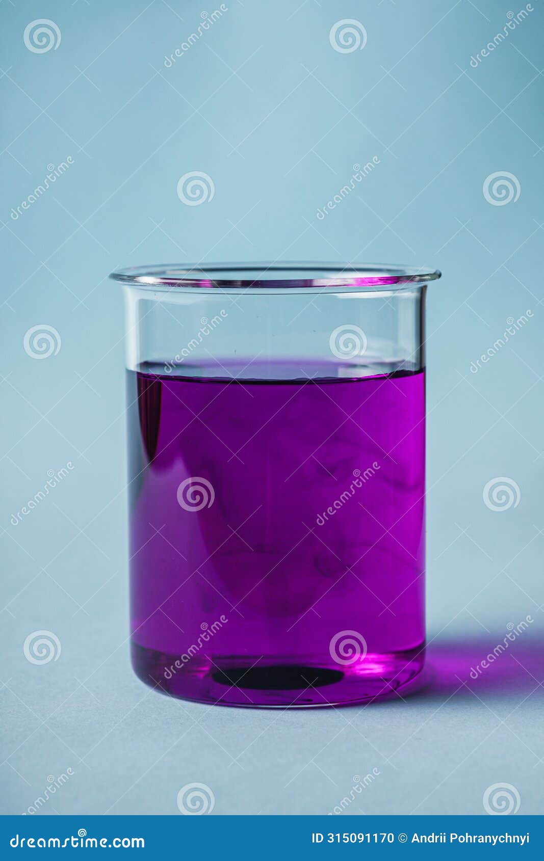 Potassium Permanganate Solution on a Blue Background Stock Photo ...