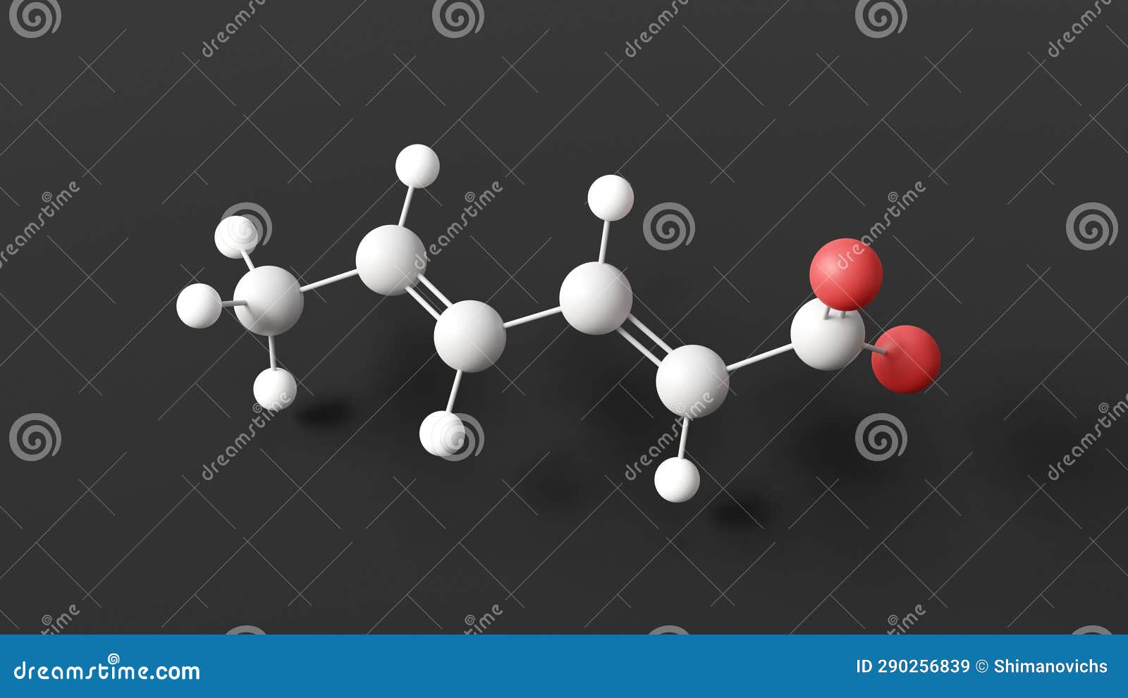 Potassium Sorbate Molecule, Molecular Structure, Food Preservative E202 ...