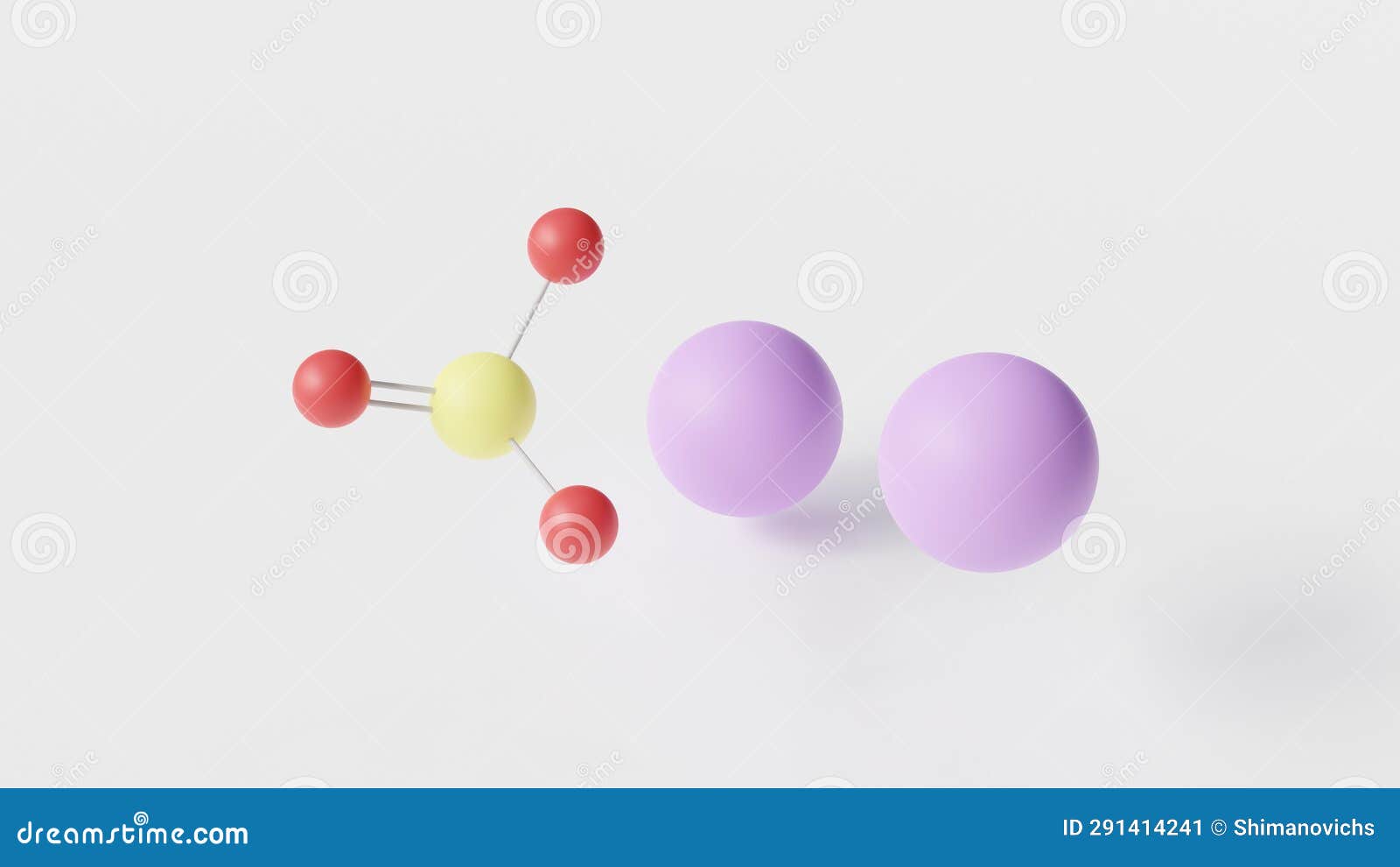 Potassium Sulfite Molecule 3d, Molecular Structure, Ball And Stick ...