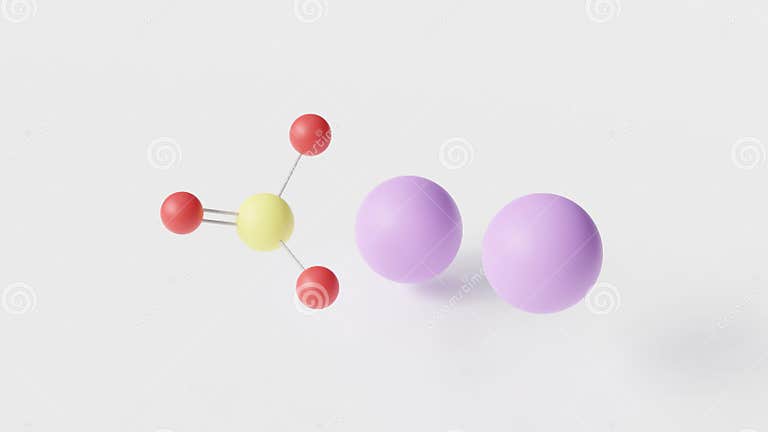 Potassium Sulfite Molecule 3d, Molecular Structure, Ball and Stick ...