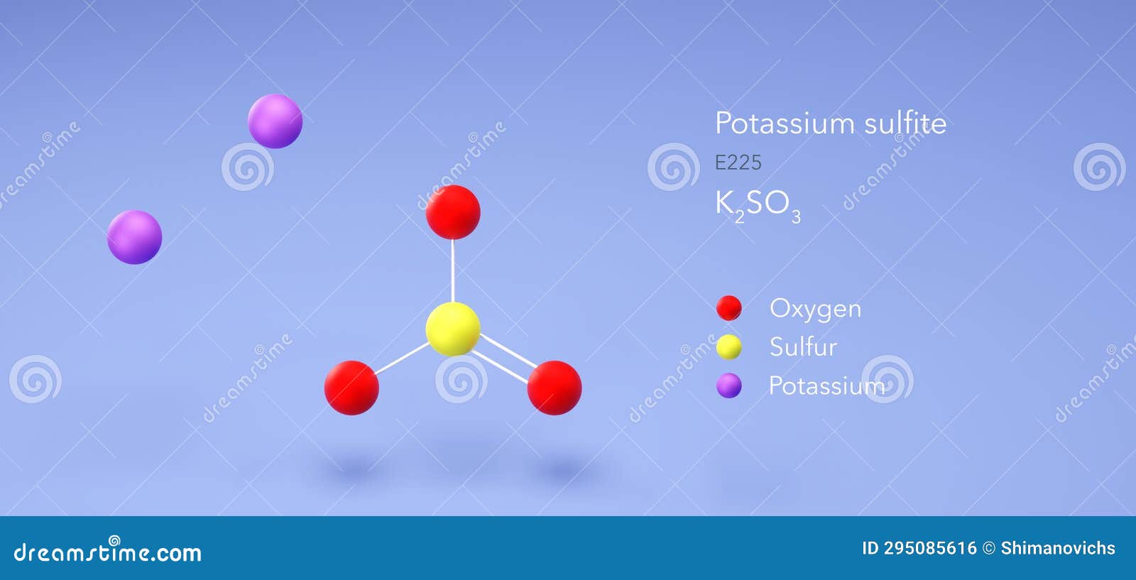 Potassium Sulfite Molecule, Structural Chemical Formula, Ball-and-stick ...