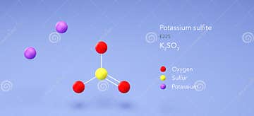 Potassium Sulfite Molecule, Molecular Structures, E225, 3d Model ...