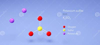Potassium Sulfite Molecule, Molecular Structures, E225, 3d Model ...