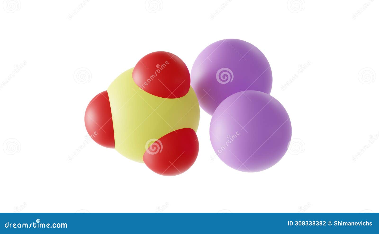 Potassium Sulfite Molecule, Preserving Food E225, Molecular Structure ...