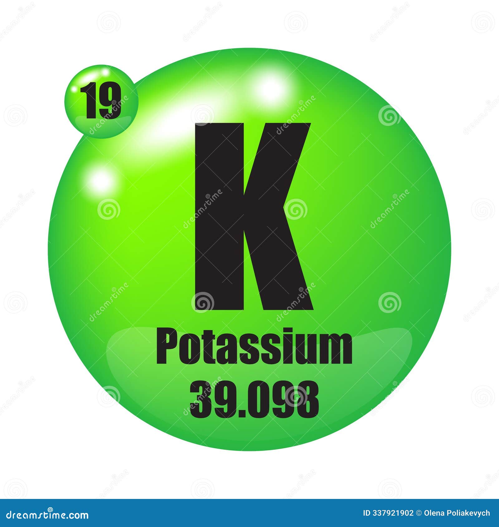 Potassium Symbol. Sign Potassium With Atomic Number And Atomic Weight ...