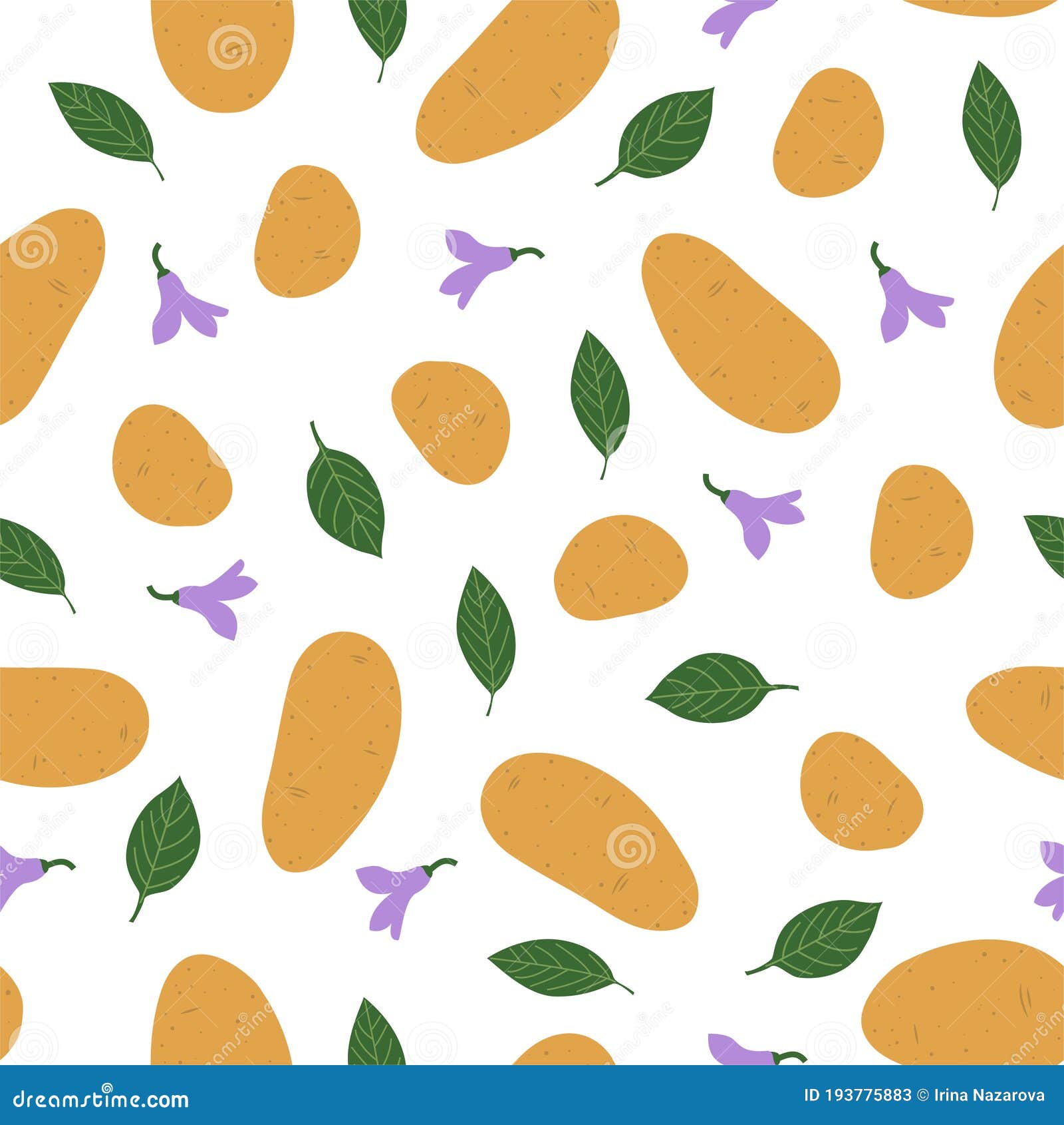 Potato. Seamless Vector Patterns Stock Vector - Illustration of ...