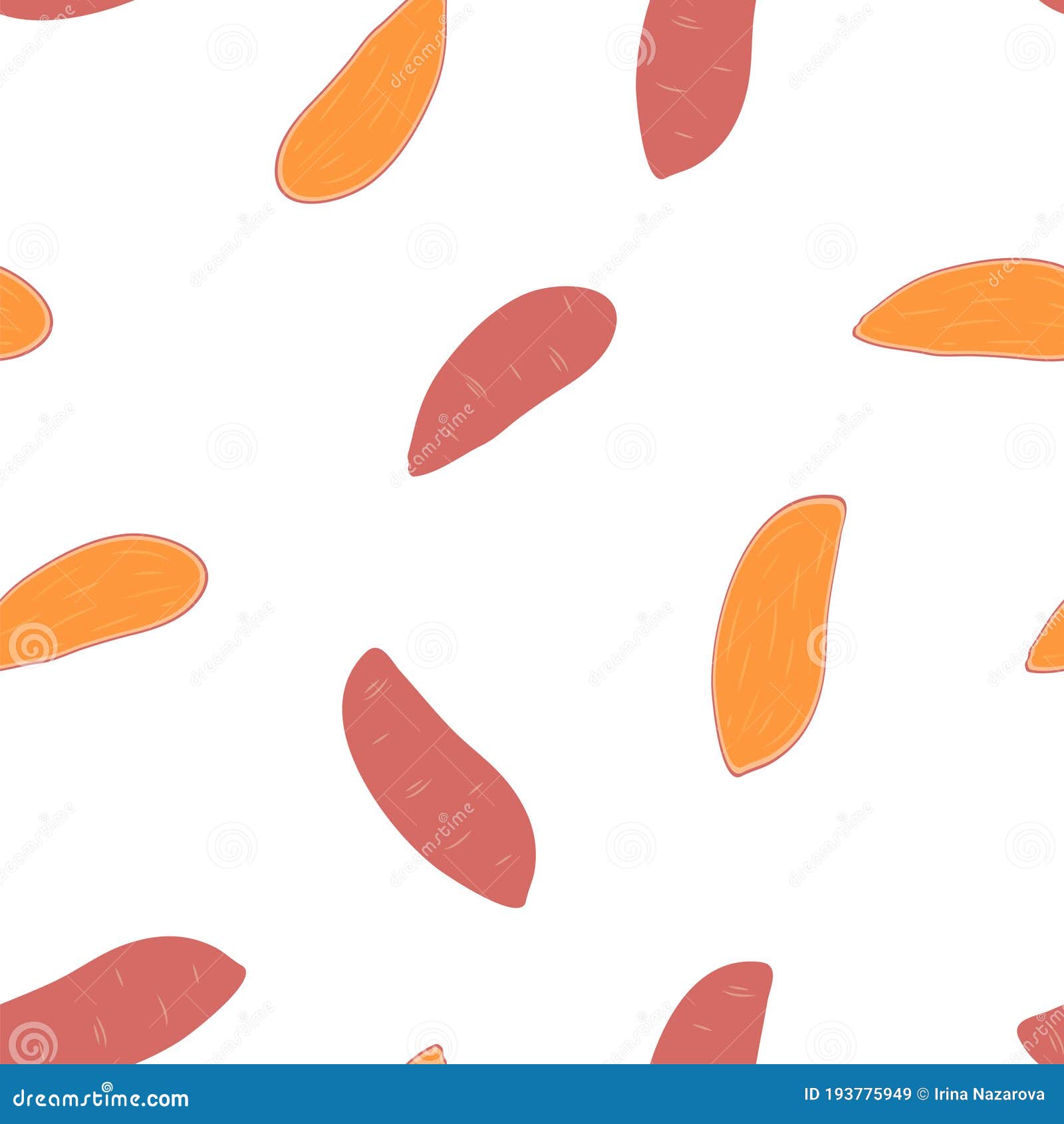 Sweet Potato. Seamless Vector Patterns Stock Vector - Illustration of ...