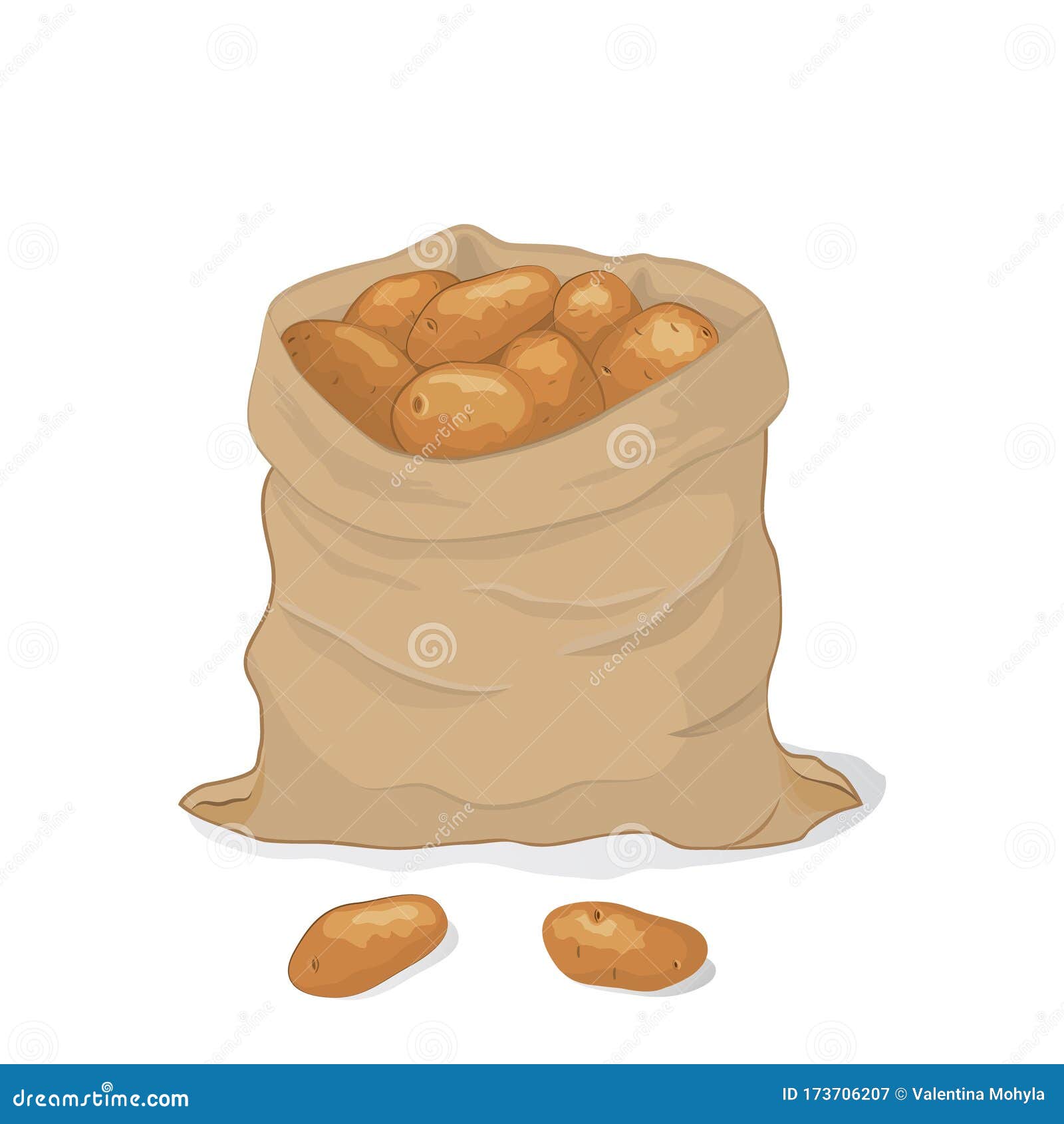 Potato in a Bag. Vector Illustration Stock Vector - Illustration of ...