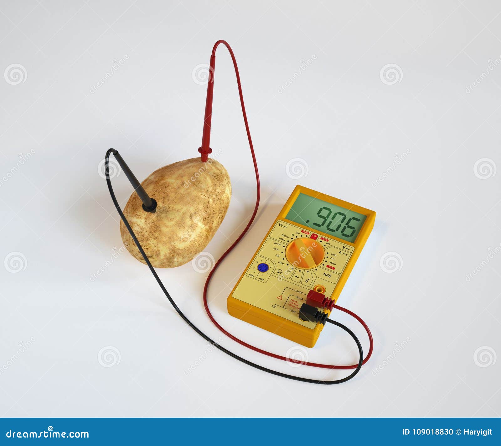 Potato Battery on White Background. Stock Illustration - Illustration ...