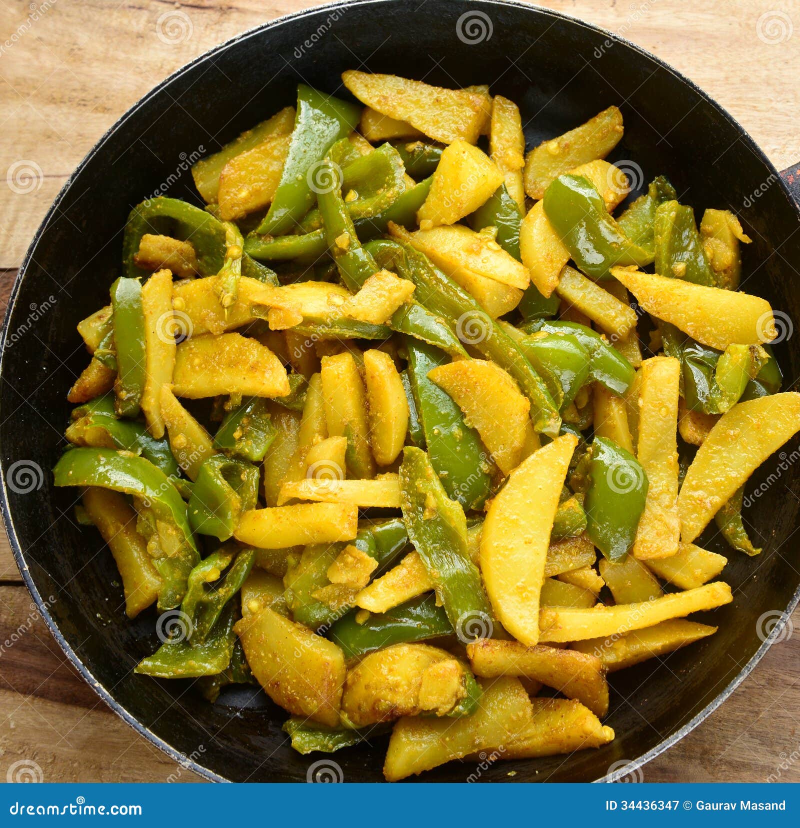 Potato Capsicum Curry stock image. Image of deep, white - 34436347