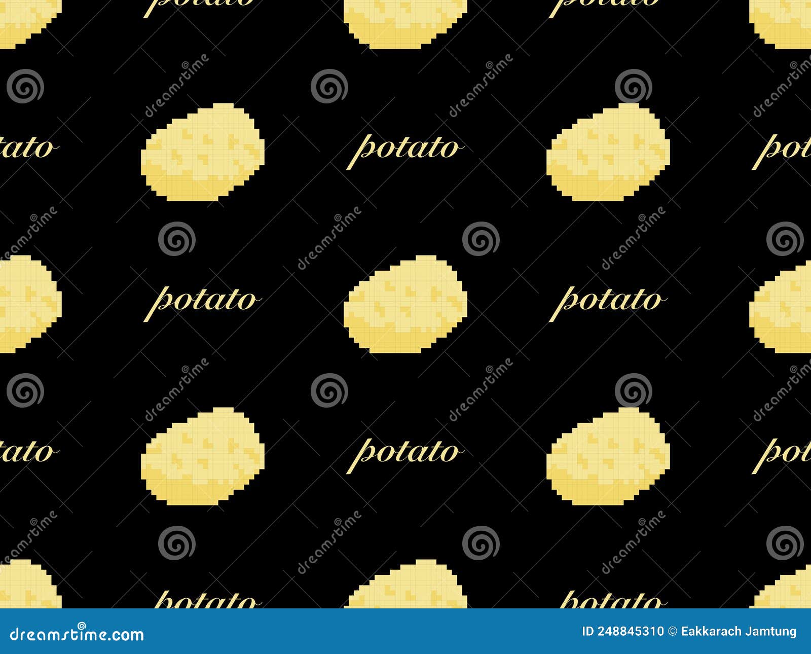 Potato Pixel Art. Vegetable Pixelated. Old Game Graphics. 8 Bit Vector ...