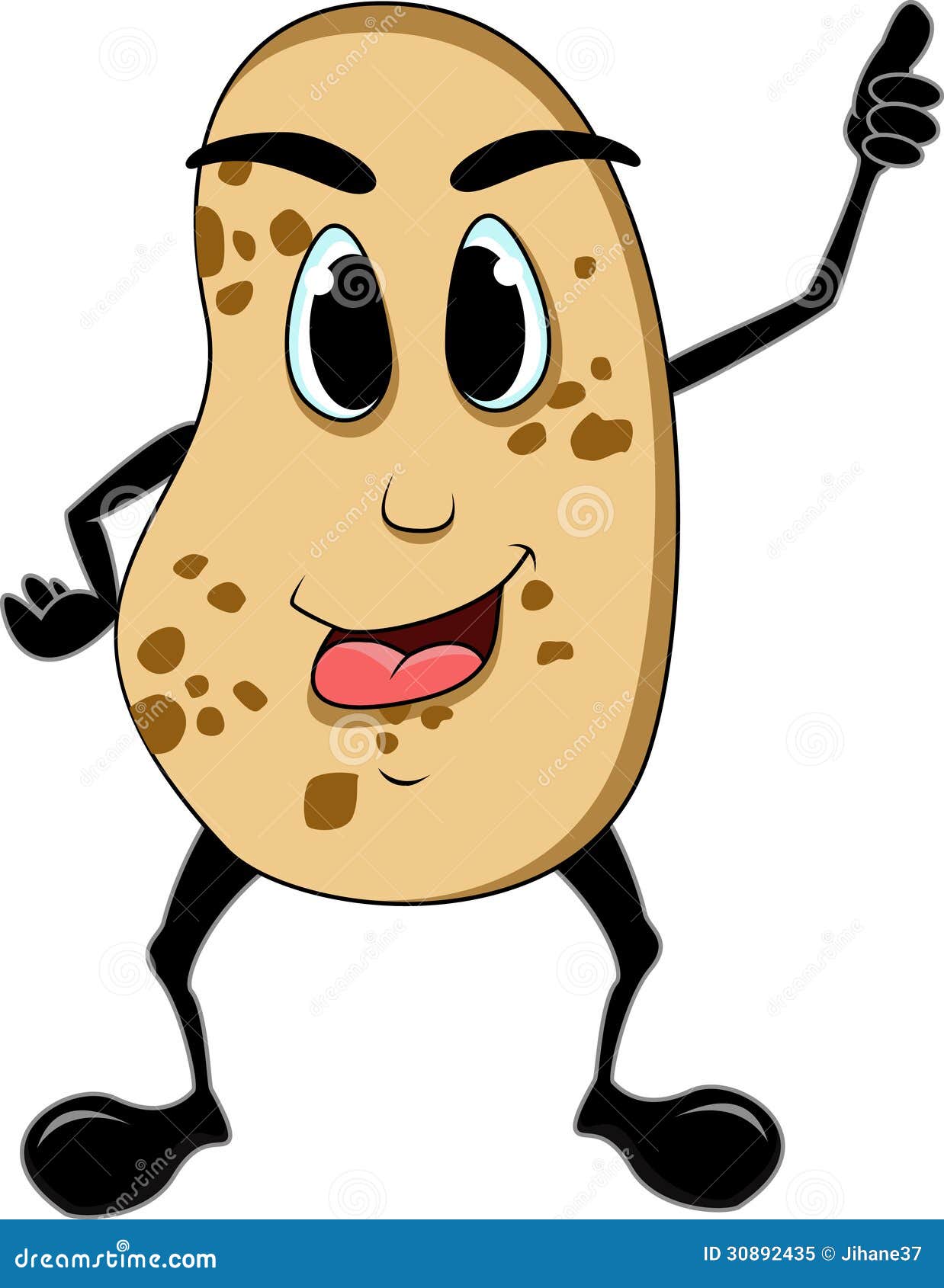 Potato Cartoon Character With A Burger And A Chef Hat On A White ...