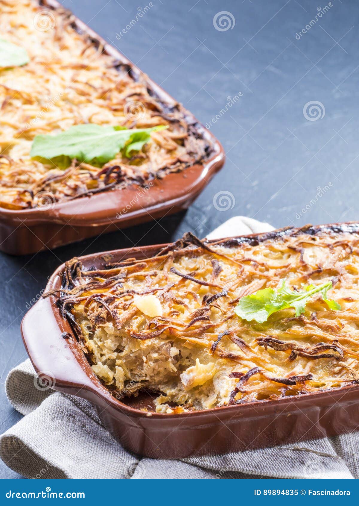 Potato casserole stock image. Image of crispy, golden - 89894835