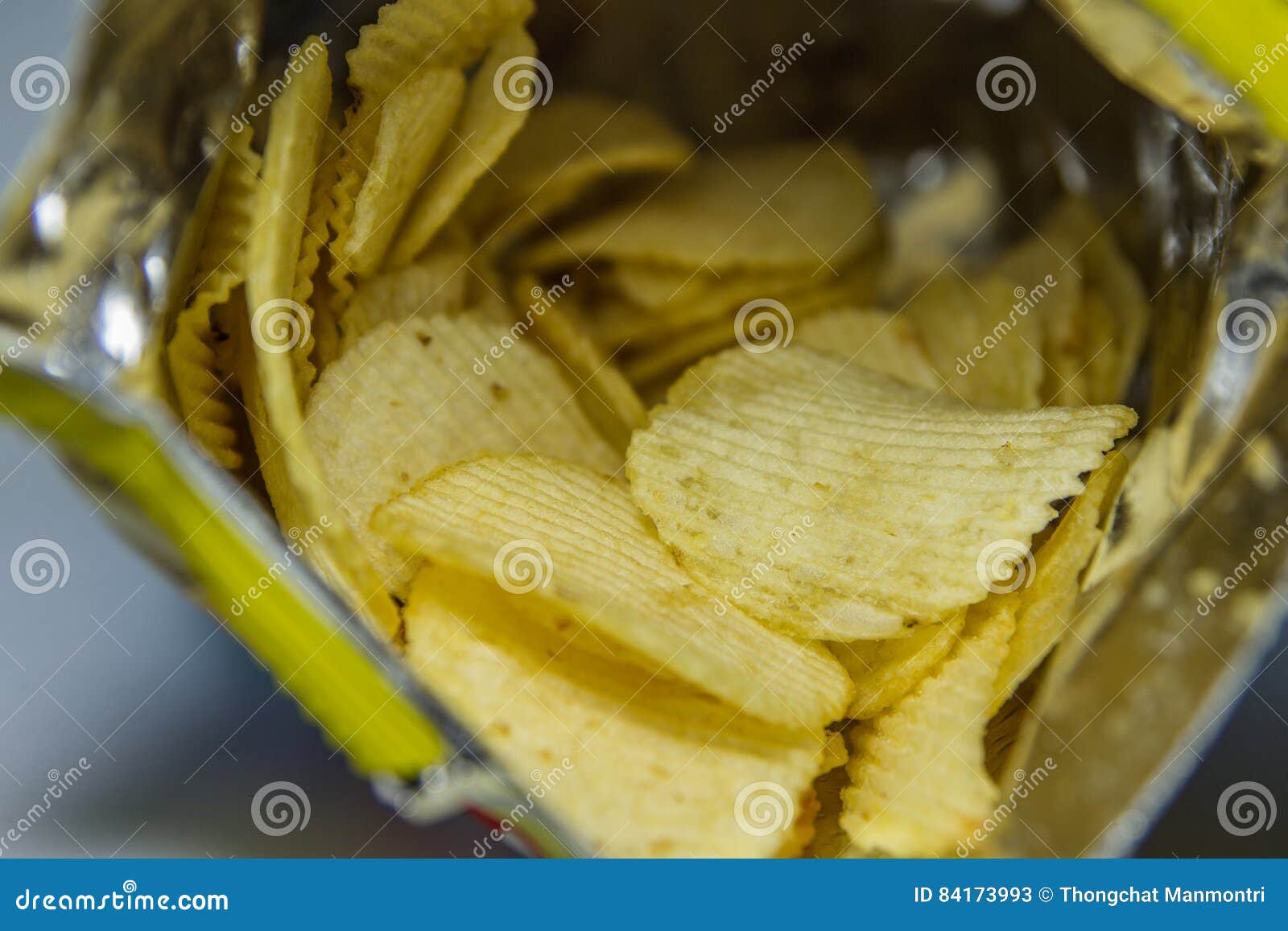 Potato Chip Fall Fly In Mid Air, Golden Fried Potato Chip Floating ...