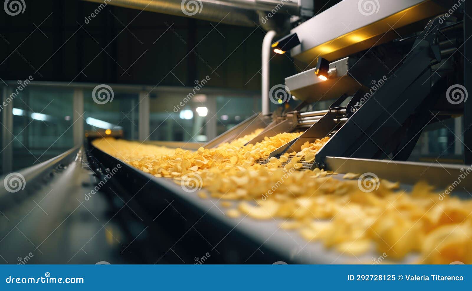 Potato Chip Production in a State-of-the-art Facility. Stock Image ...