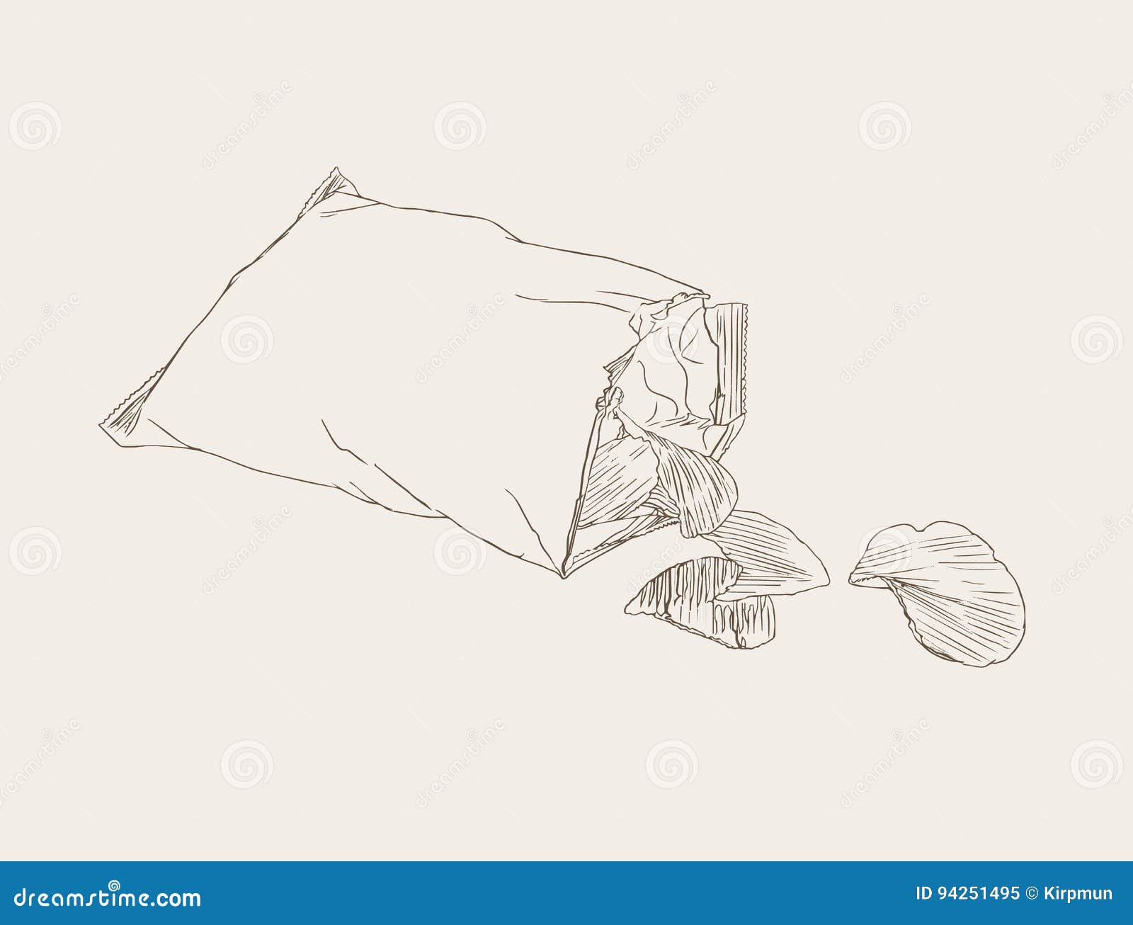 Potato Chips , Bag of Chip ,sketch Vector. Stock Vector - Illustration ...